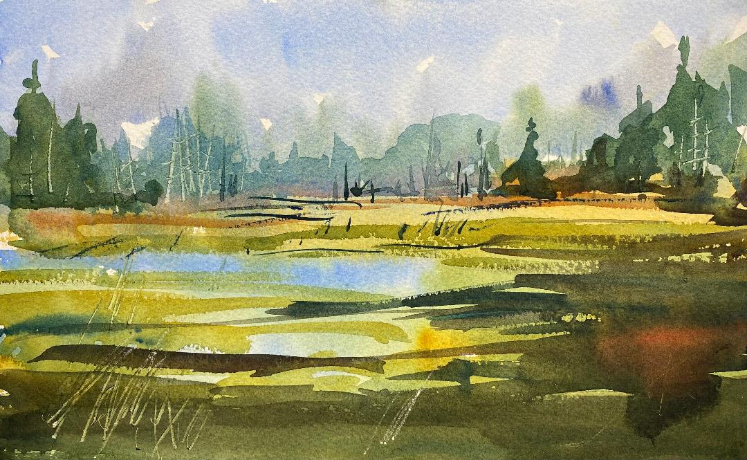 A walk up the Tahuya River - Bill Fulton Watercolors